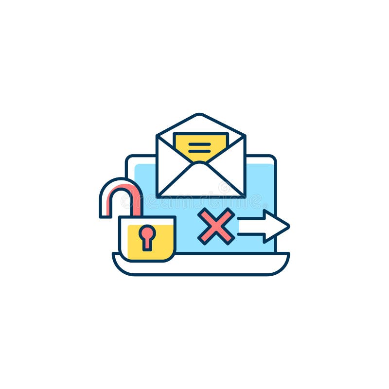 No Transmission Via Email White Linear Icon for Dark Theme Stock Vector ...