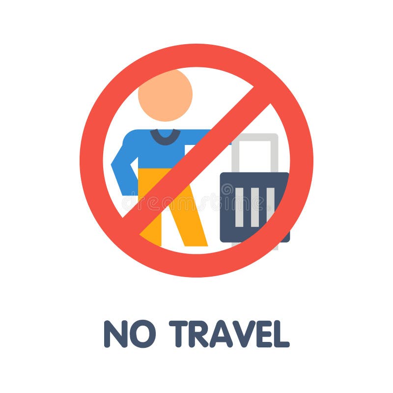 No Travel Flat Icon Style Design Illustration on White Background Stock ...