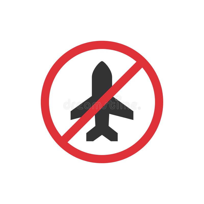 No Travel Icon in a Flat Design. Vector Illustration Stock Vector ...