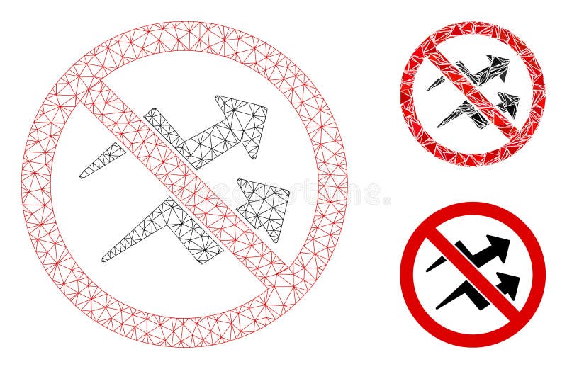 No Trend Arrows Vector Mesh Network Model and Triangle Mosaic Icon ...