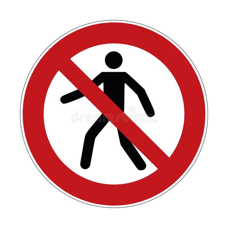 No Trespass Sign , Crossing Forbidden Sign - Vector Illustration Stock ...