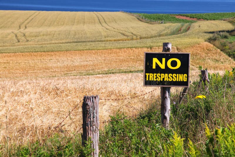 No Trespassing Farm sign stock photo. Image of post, grass - 19745730