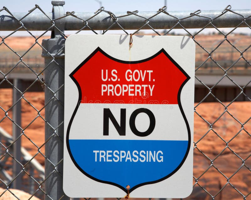 No Trespassing Sign stock photo. Image of fence, states - 1073470