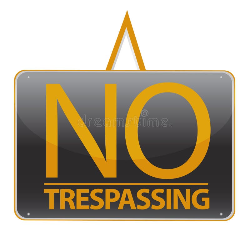 No trespassing sign stock illustration. Illustration of fence - 7111254
