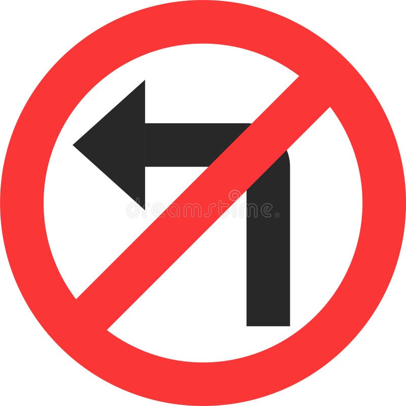 No Left Turn Sign Stock Illustrations – 744 No Left Turn Sign Stock ...