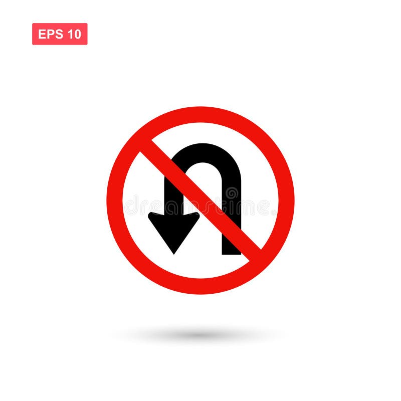 No Turn Sign Vector Isolated Stock Vector - Illustration of area ...