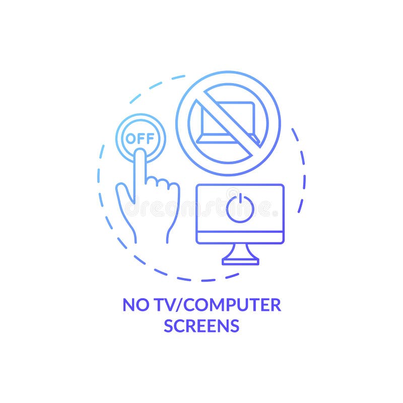 No TV and Computer Screen Blue Gradient Concept Icon Stock Vector ...