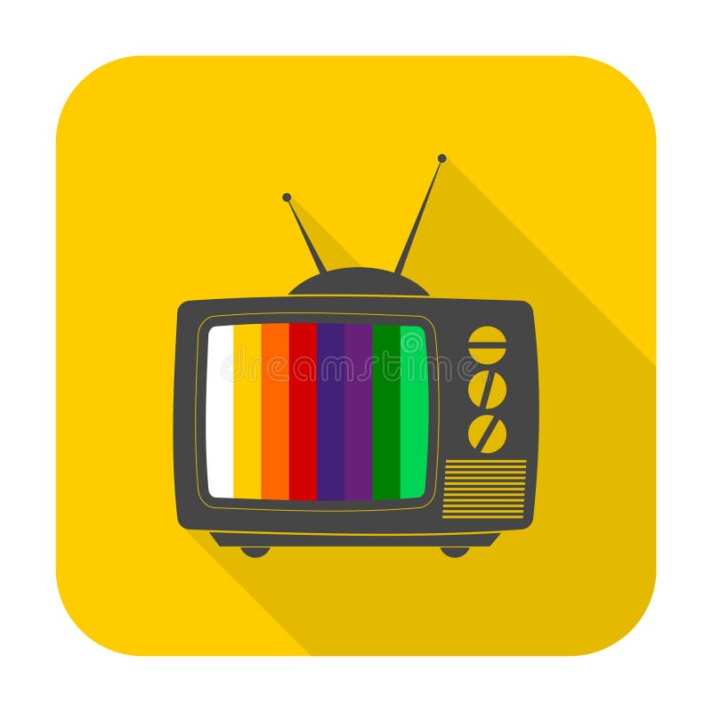 No TV Signal Icon with Long Shadow Stock Vector - Illustration of ...