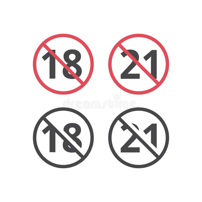 No Underaged Red Prohibition Vector Sign Stock Vector - Illustration of ...