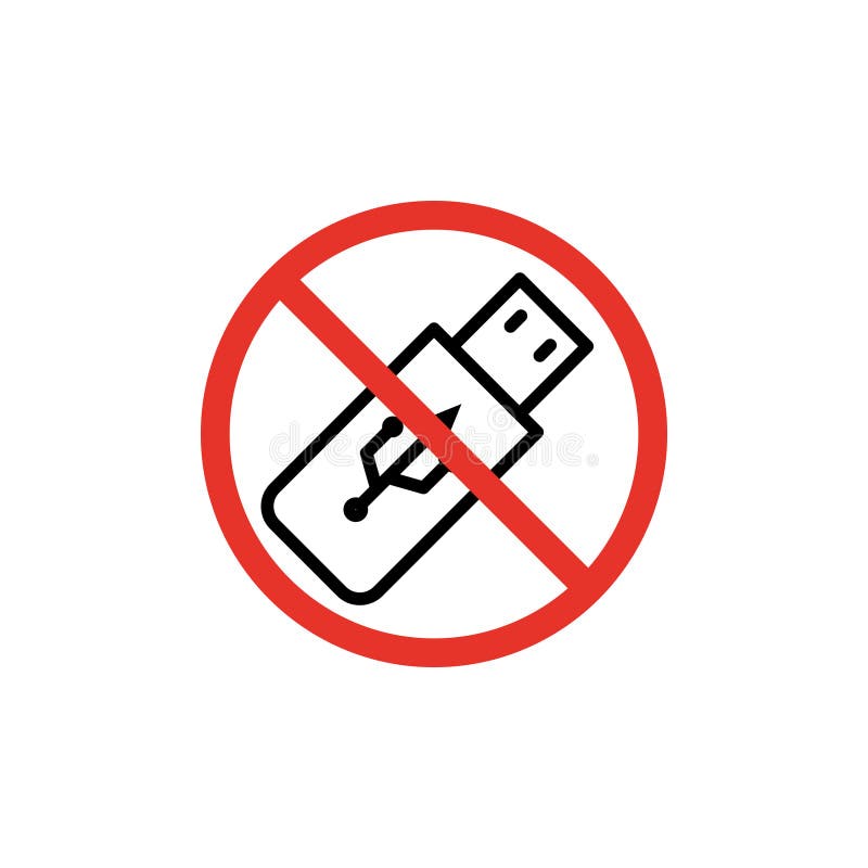 No USB Flash Drive Sign Icon Set. Ban on Digital Data Devices Including ... No USB Flash Drive Sign Icon Set. Ban on Digital Data Devices Including ...