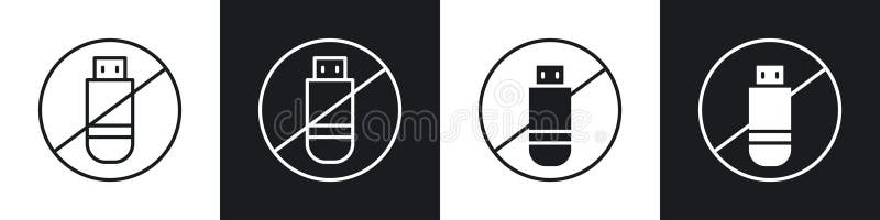 No USB flash drive sign stock vector. Illustration of connect - 341313527