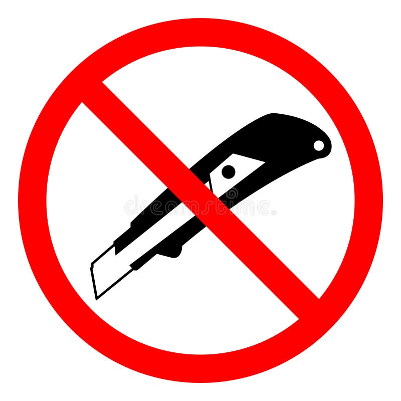 No Use the Cutter Symbol Sign ,Vector Illustration, Isolate on White ...