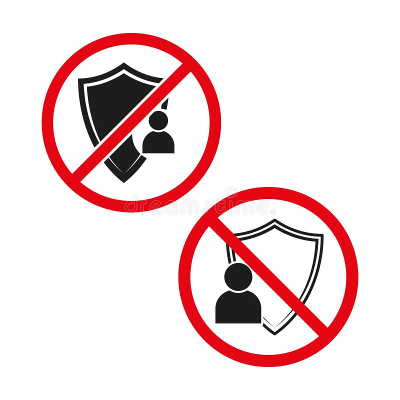 No User Profile Access. Vector Privacy Icons. Security Warning Set ...