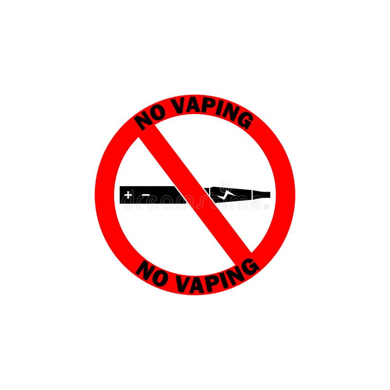 NO VAPING ALLOWED Sign. Flat Icon in Red Circle Stock Vector ...