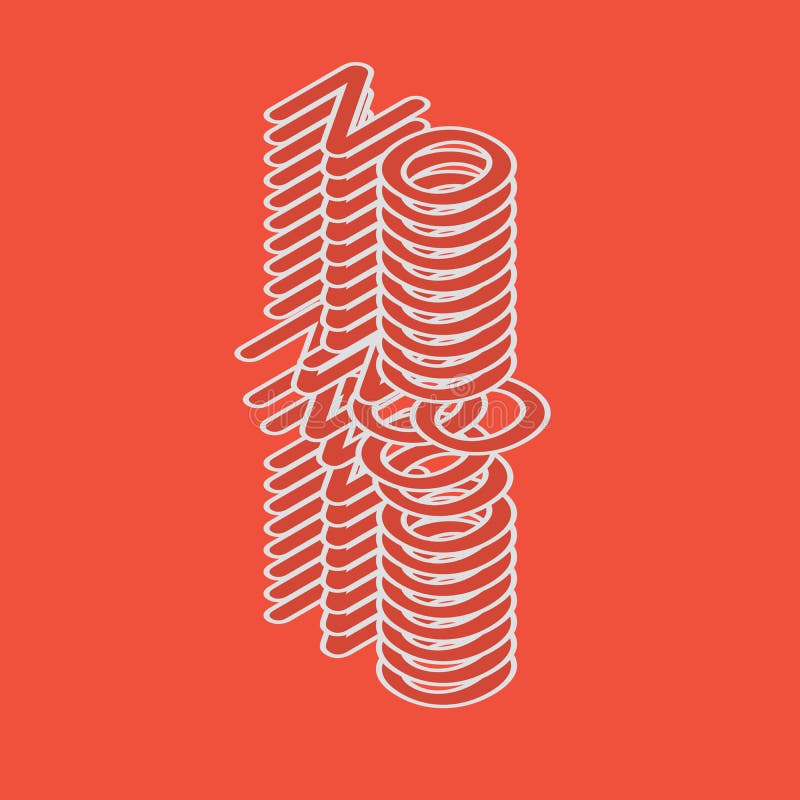 NO. Vector 3d Illustration on White Background Line Style Stock Vector ...