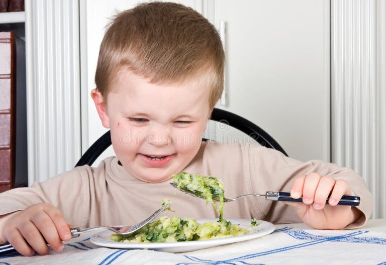 No vegetables for me stock image. Image of small, mouth - 5496031