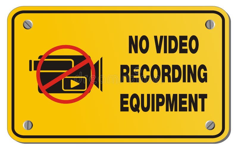 No Video Recording Sign Stock Illustrations – 596 No Video Recording ...