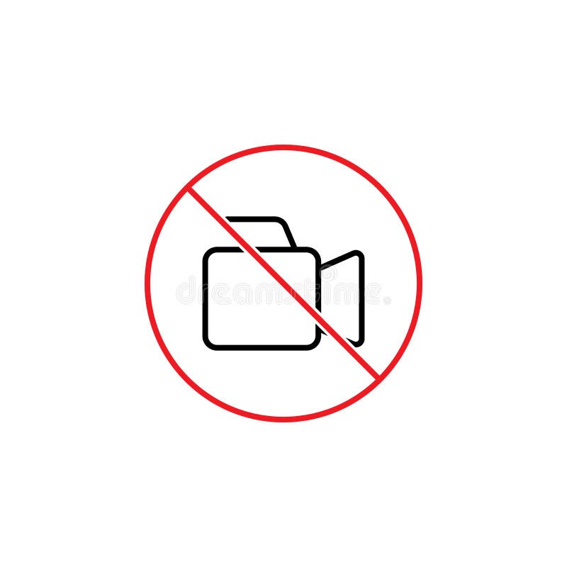 No Video Shooting Sign on White Background Stock Illustration ...