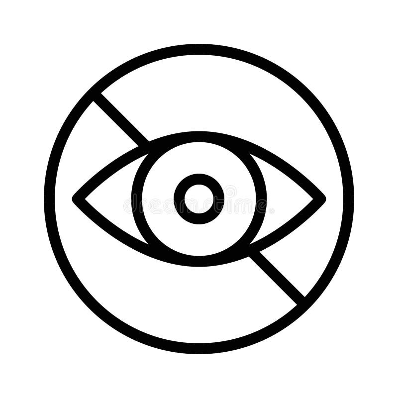 No View Icon Linear Logo Mark in Black and White Stock Illustration ...
