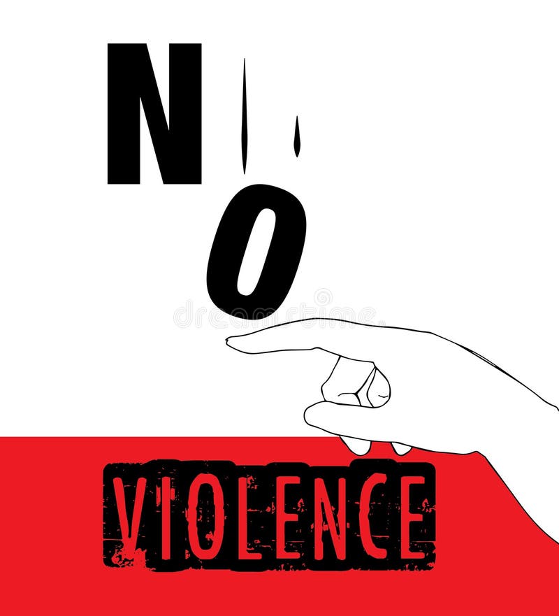 No Violence Protest Poster Design Stock Vector - Illustration of crime ...