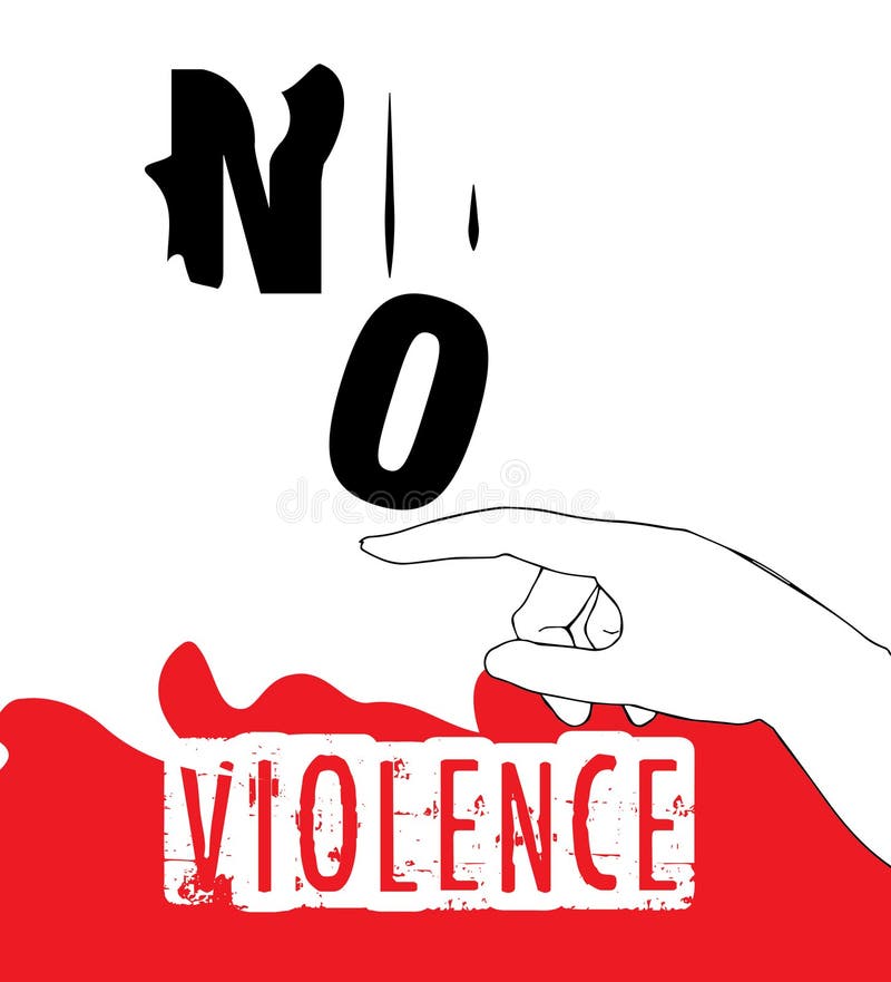 No Violence Protest Poster Design Stock Illustration - Illustration of ...