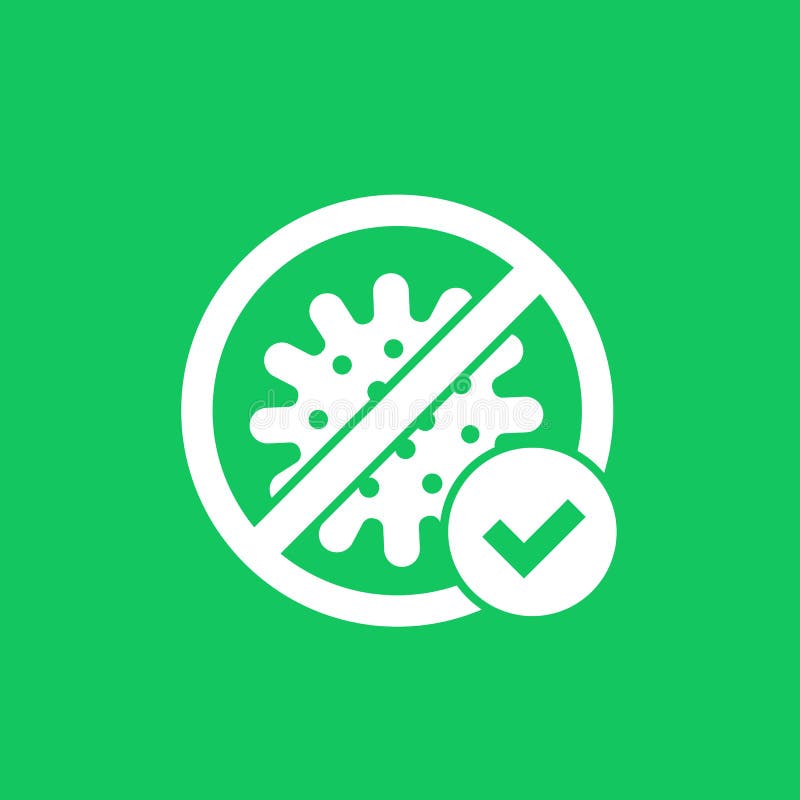 No Virus Icon with Check Mark, Vector Stock Vector - Illustration of ...