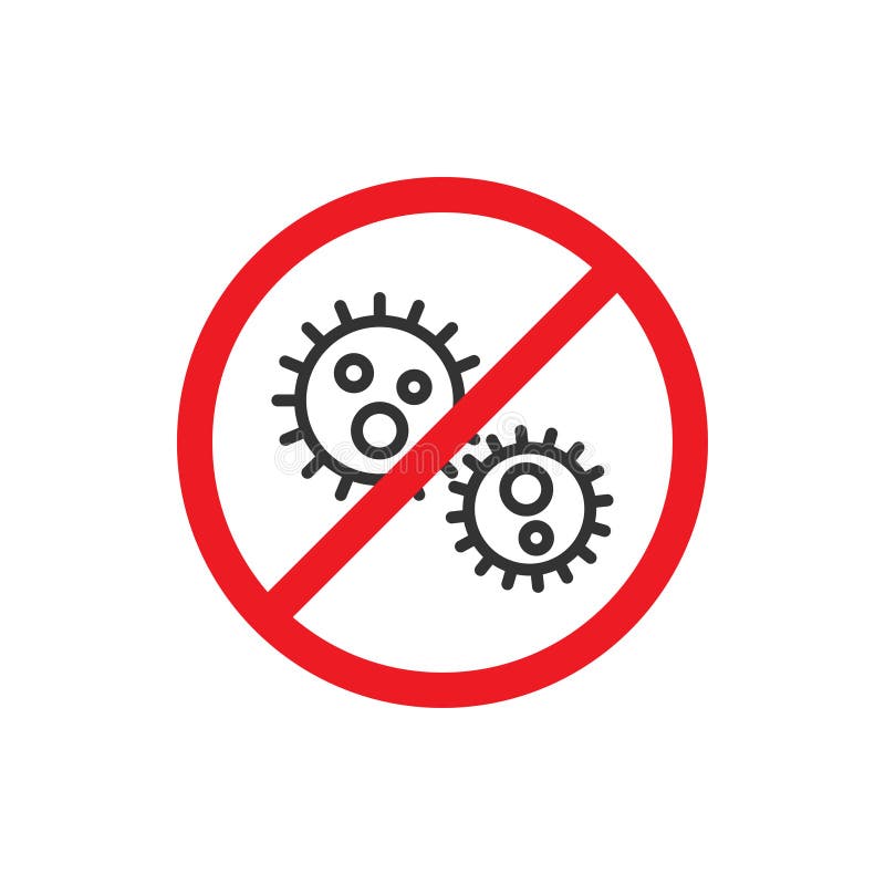 No Virus Icon in a Flat Design. Vector Illustration Stock Illustration ...