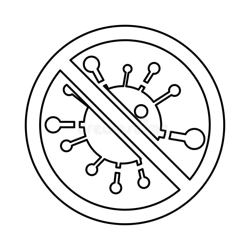 No Virus Icon in Outline Style Stock Vector - Illustration of epidemic ...
