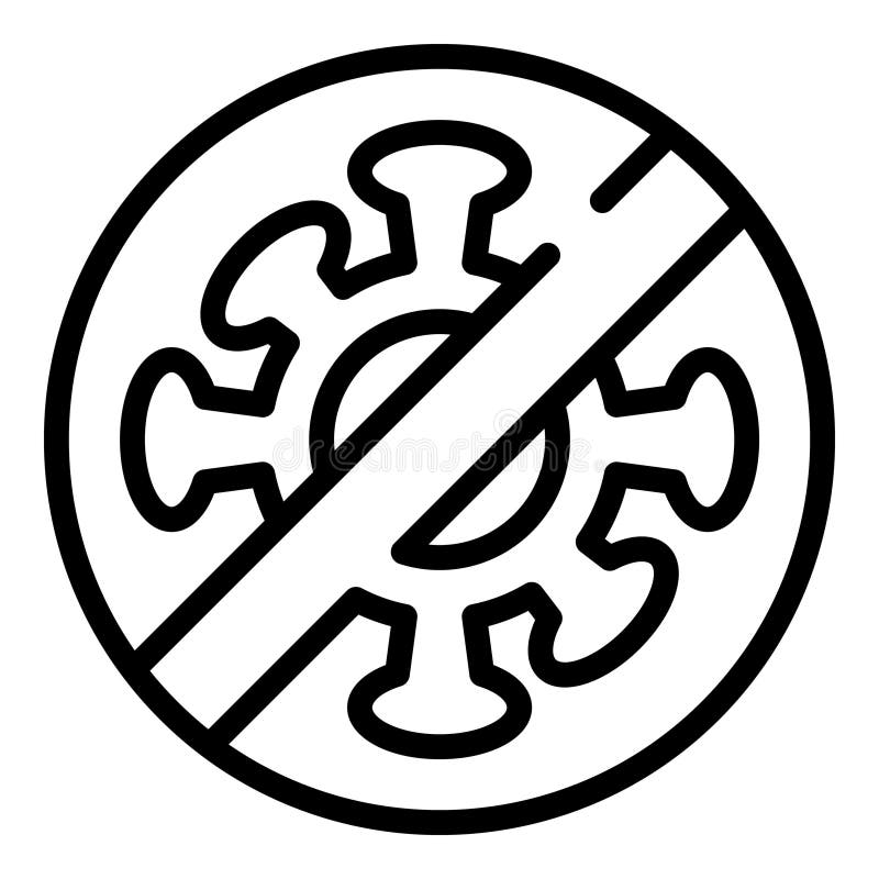 No Virus Icon Outline Vector. Herd Immunity Stock Vector - Illustration ...