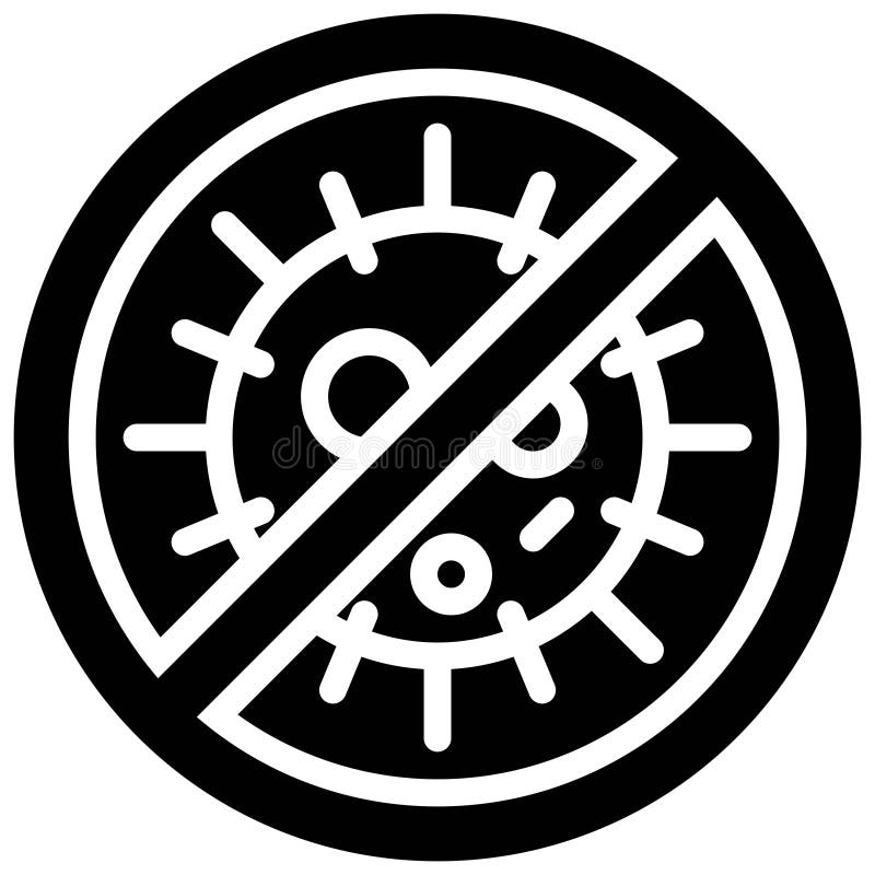 No Virus Sign Icon, Vaccine Development Related Vector Stock Vector ...