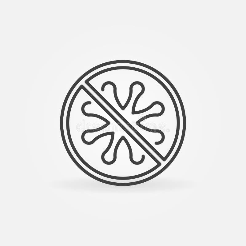 No Virus Vector Concept Icon in Thin Line Style Stock Vector ...