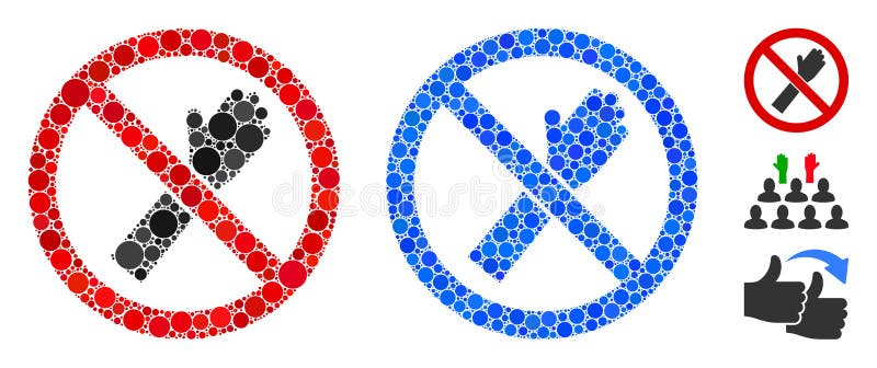 No Voting Mosaic Icon of Spheric Items Stock Vector - Illustration of ...