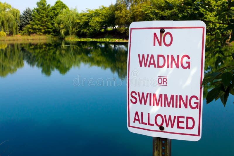 No Wading in Pond stock image. Image of green, colored - 26440019