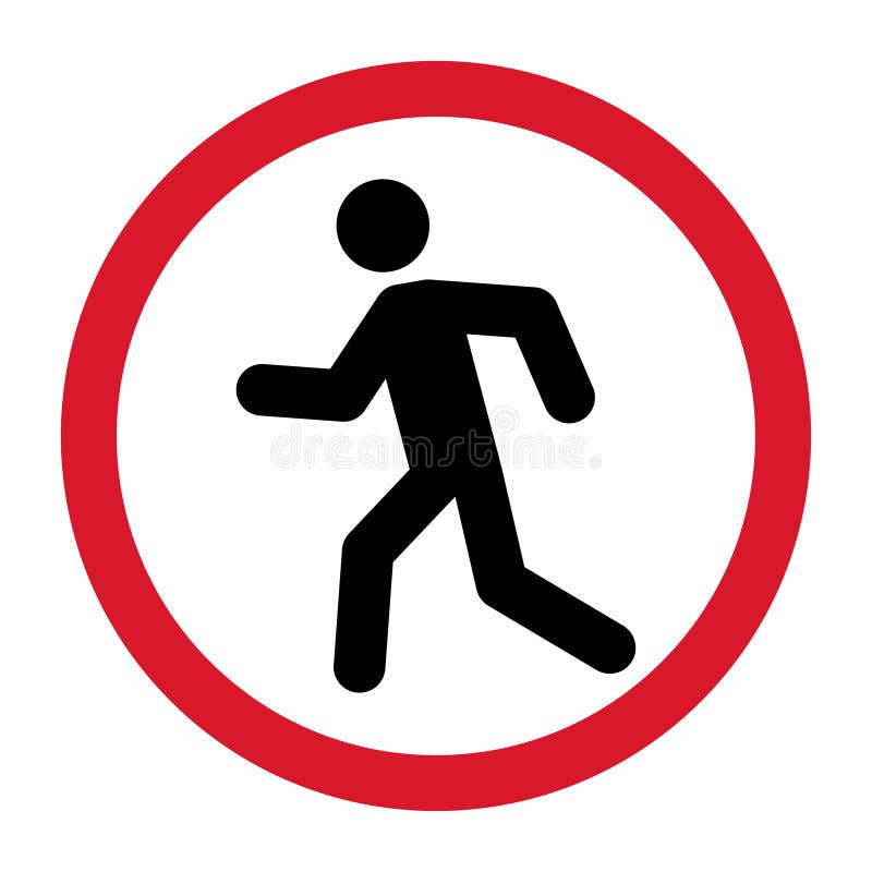 No Walk Icon Access for Pedestrians Prohibition Sign, Vector ...