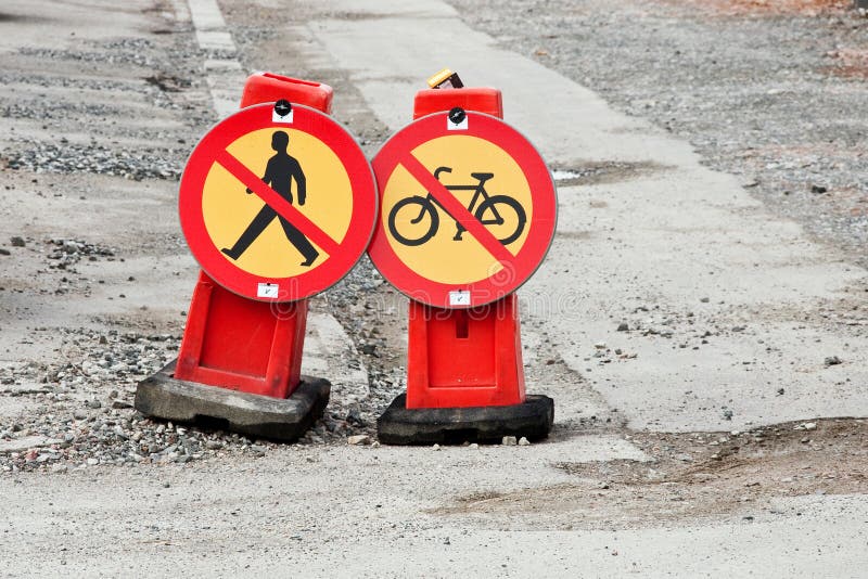 No walking, no biking stock image. Image of street, sign - 13768517