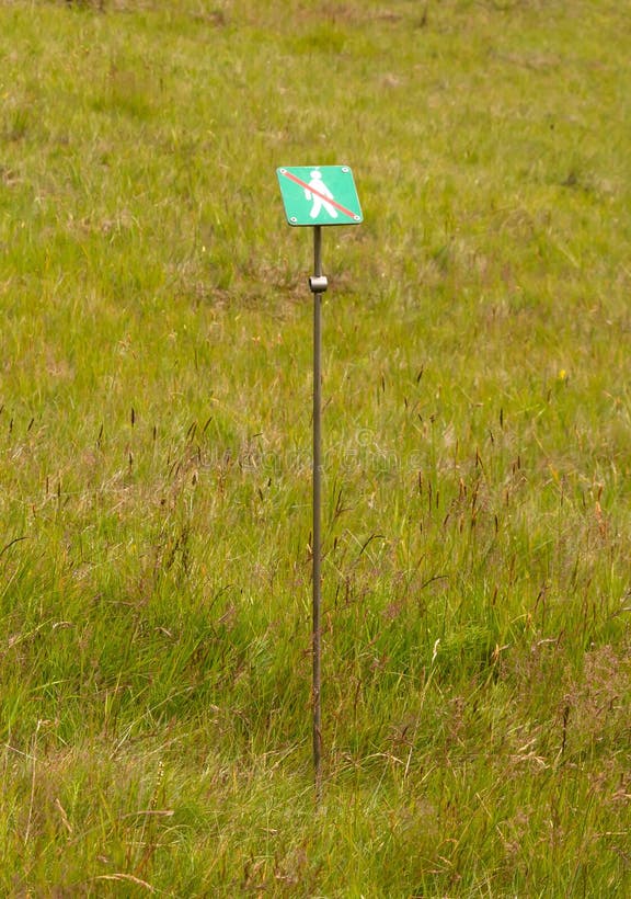 `No Walking` Sign at a Site in Iceland Stock Image - Image of mountain ...