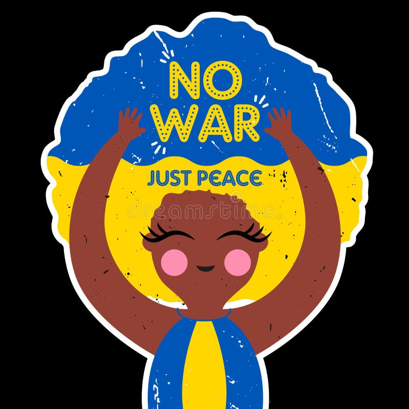 No War! Just Peace Illustration with Cute Girl Stock Vector ...