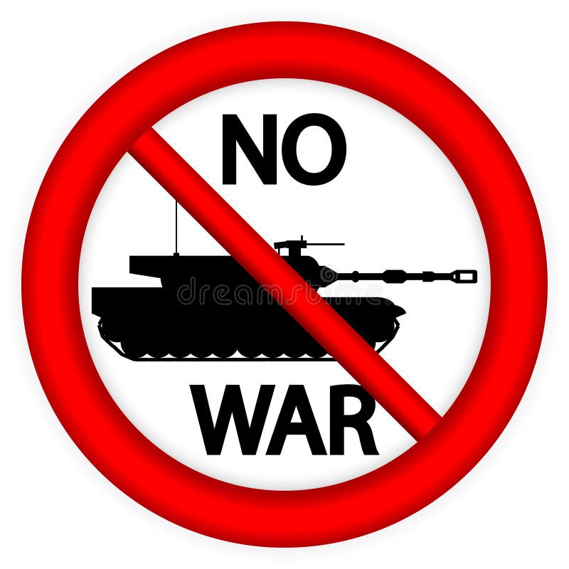 No War Sign with Modern Tank Stock Vector - Illustration of heavy ...