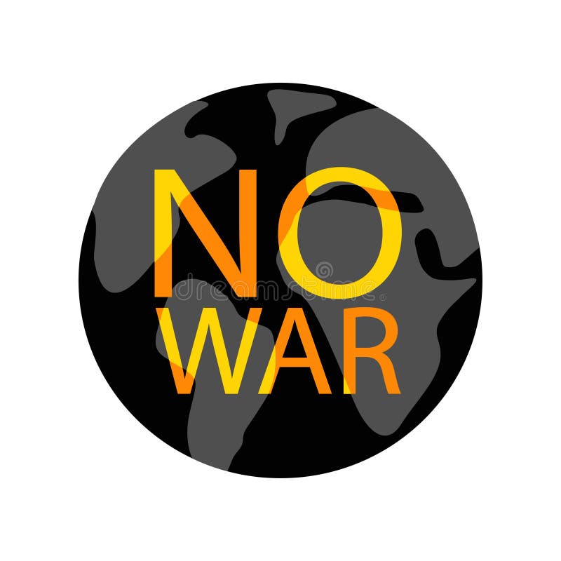 No War Vector Icon with Earth Globe. Stop War. Stock Vector ...