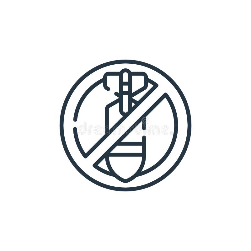 No War Vector Icon Isolated on White Background. Outline, Thin Line No ...
