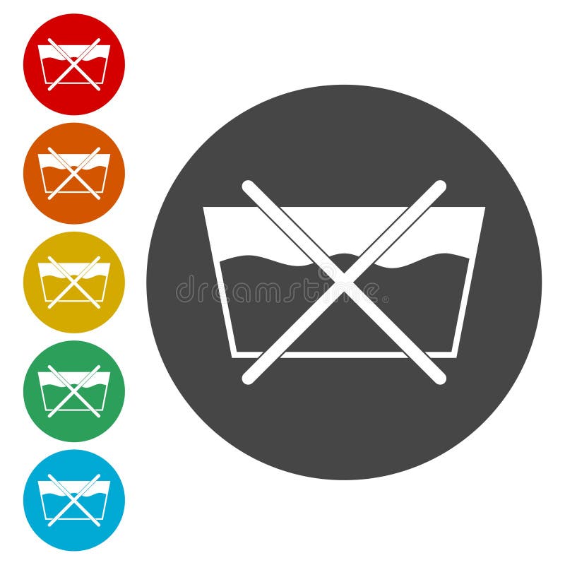 No Washing by Machine or Hands, Black Vector Icon Stock Illustration ...