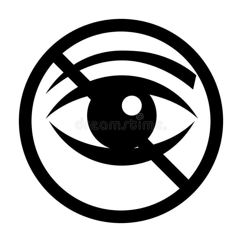 No watching sign. Eye icon stock vector. Illustration of allowed ...