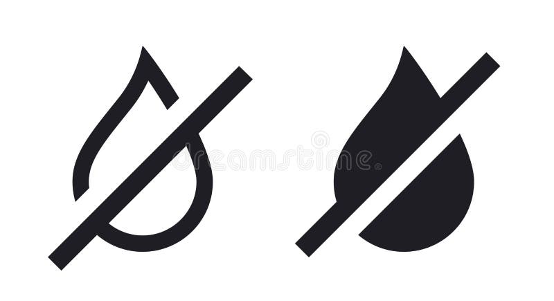 No Water Drop No Liquid Vector Icon Stock Vector - Illustration of ...