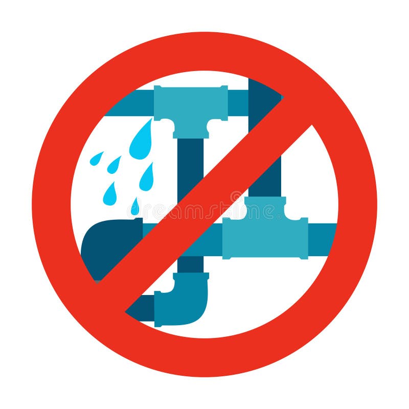 No Water Leak, Pipe Icon Sign. Stock Illustration - Illustration of ...