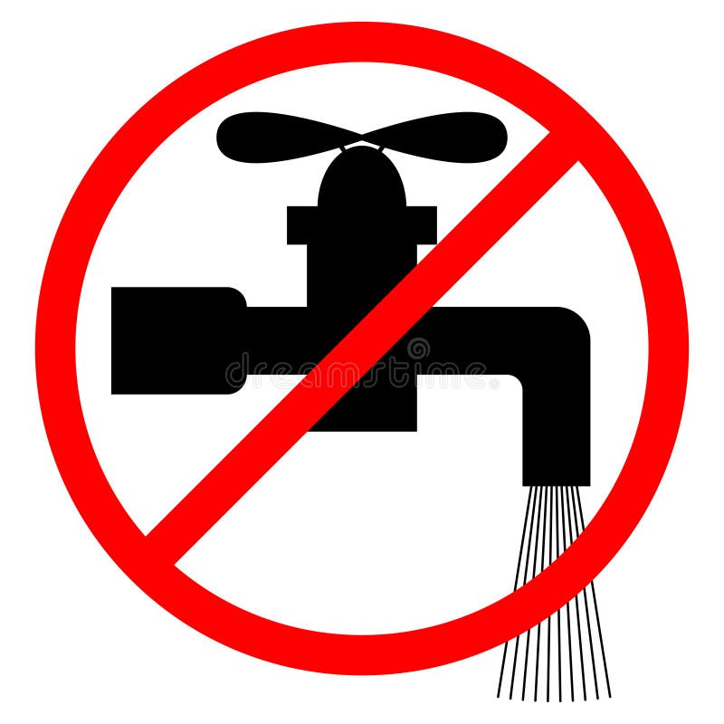 No Water Tap Sign. Vector Icon Illustration de Vecteur - Illustration ...