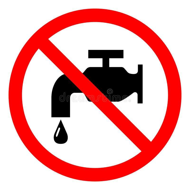 No Water Tap Sign on White Background Stock Vector - Illustration of ...