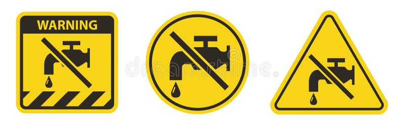 No Water Tap Sign on White Background Stock Vector - Illustration of ...