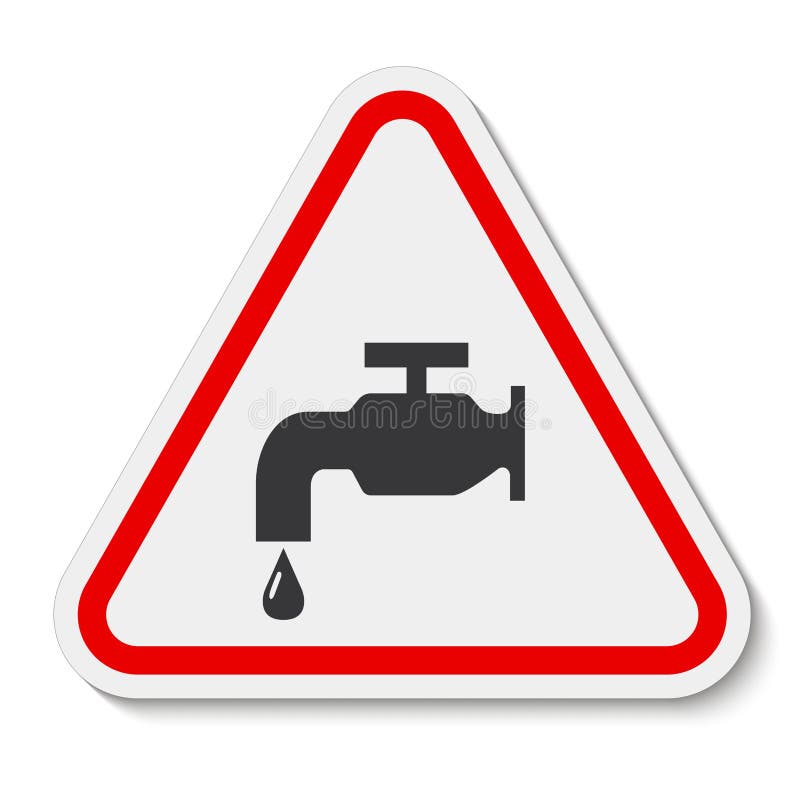 No Water Tap Sign on White Background Stock Vector - Illustration of ...