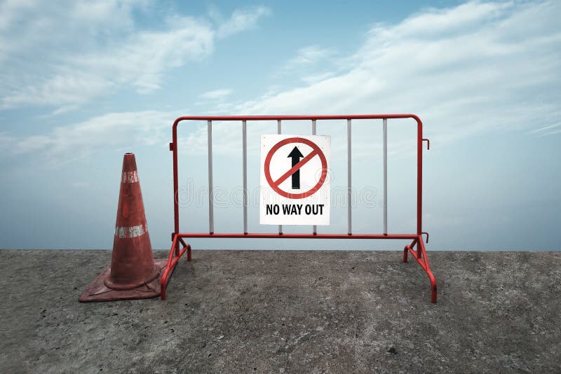 No way out sign on barrier stock image. Image of barrier - 168801055