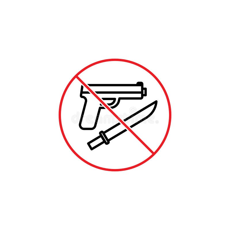 No Weapon Sign. Sign Prohibited Gun. Sign Forbidden Weapons. No Guns ...